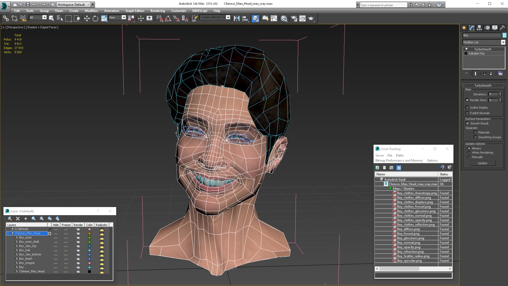 3D Chinese Man Head Model - TurboSquid 1877990