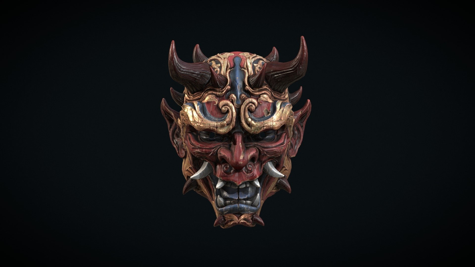 3D Model Demon Oni Mask - TurboSquid 2277936