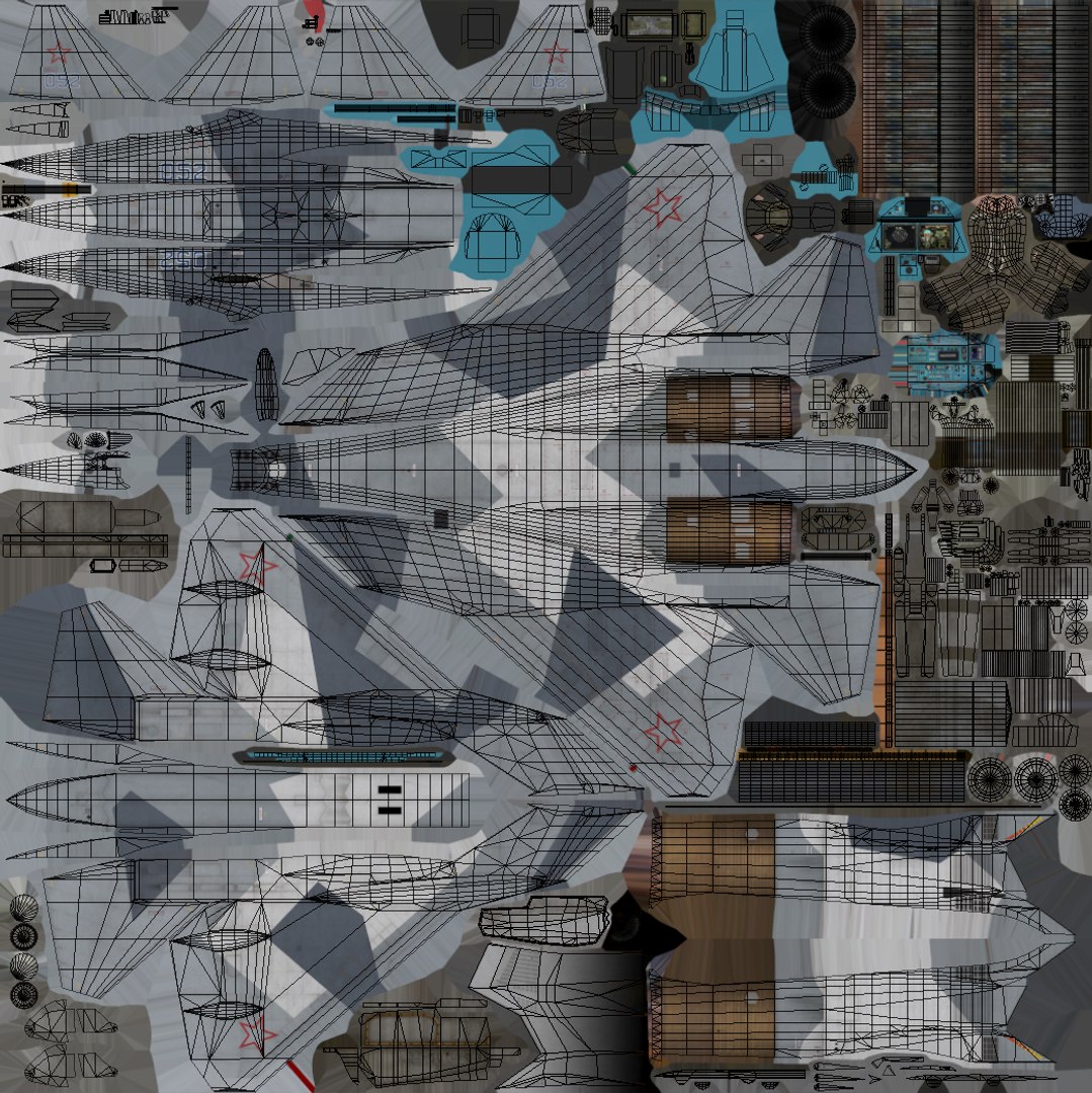 Sukhoi su57 prototype 052 model - TurboSquid 1405996