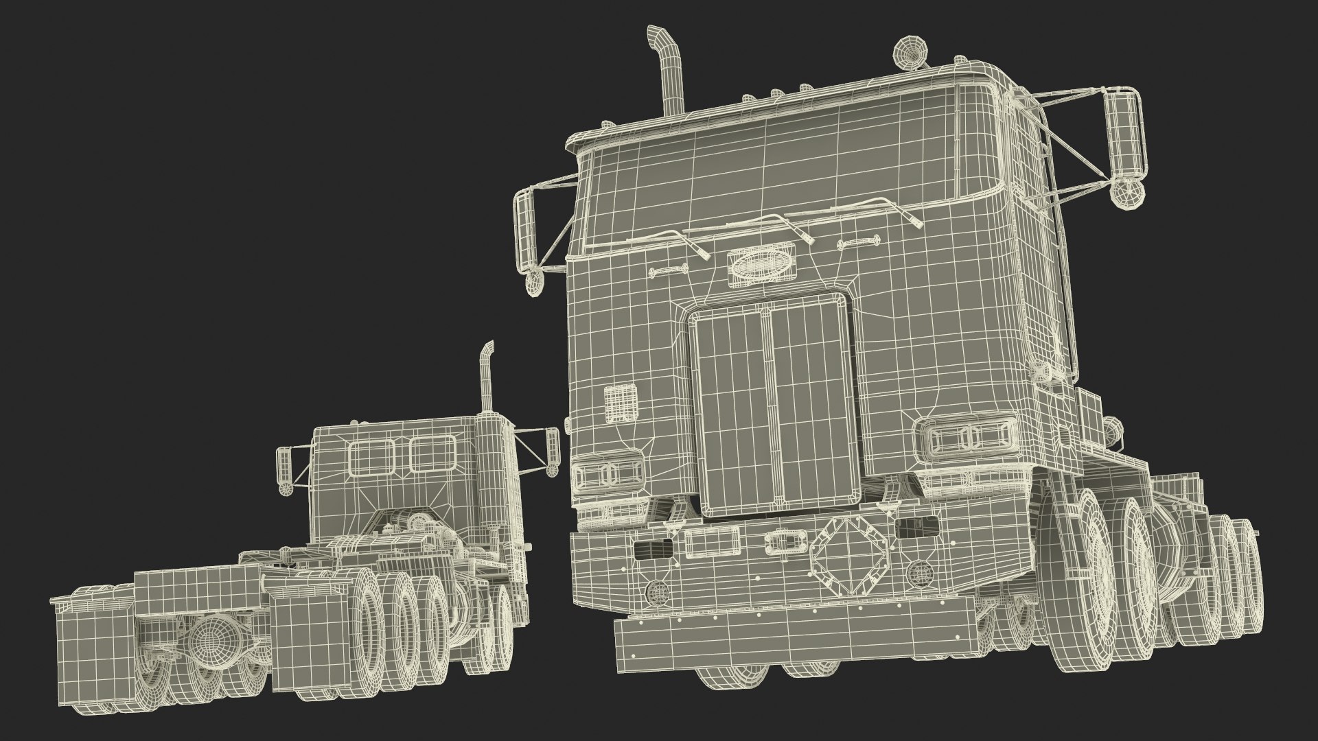 Peterbilt 362 Cab Over Truck Dark Blue Simplified Model - TurboSquid ...