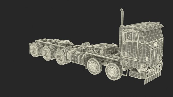 modelo 3d Peterbilt 362 Cabina sobre camión Azul oscuro simplificado ...