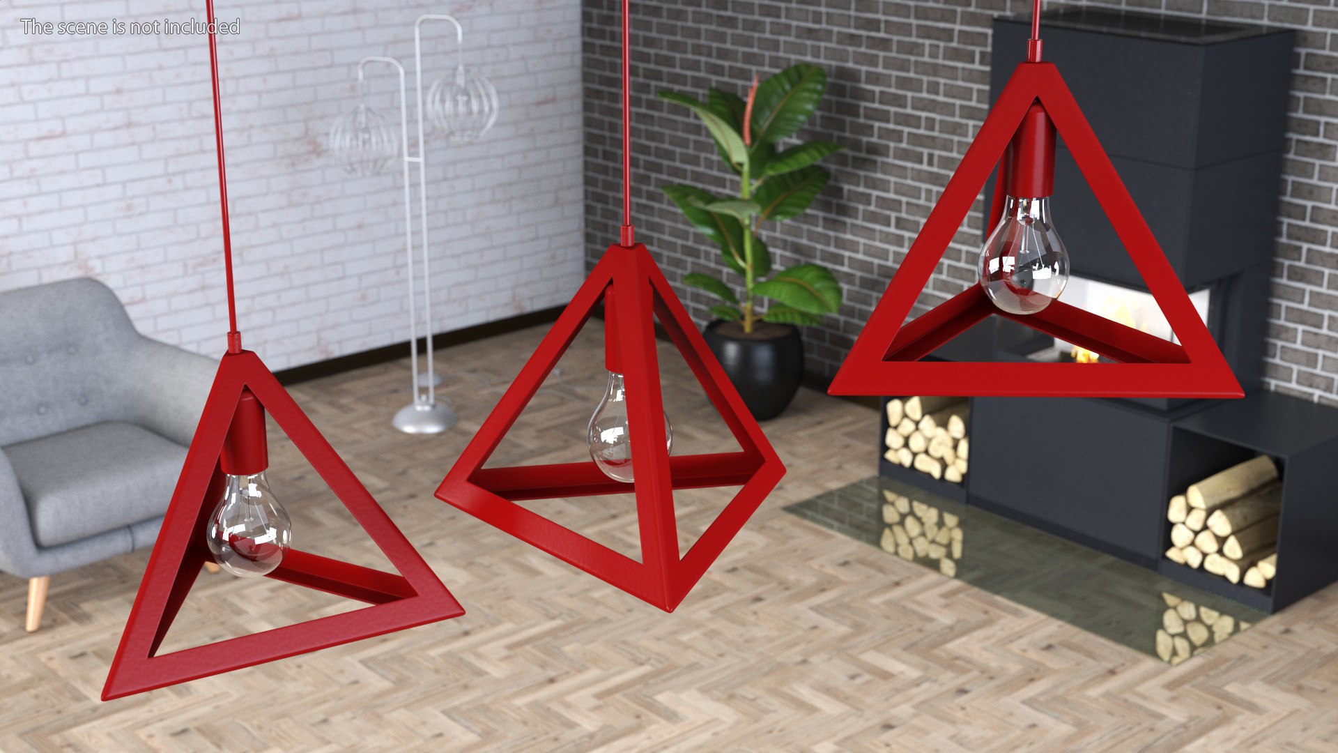 3D Ceiling Lights Red - TurboSquid 2018639