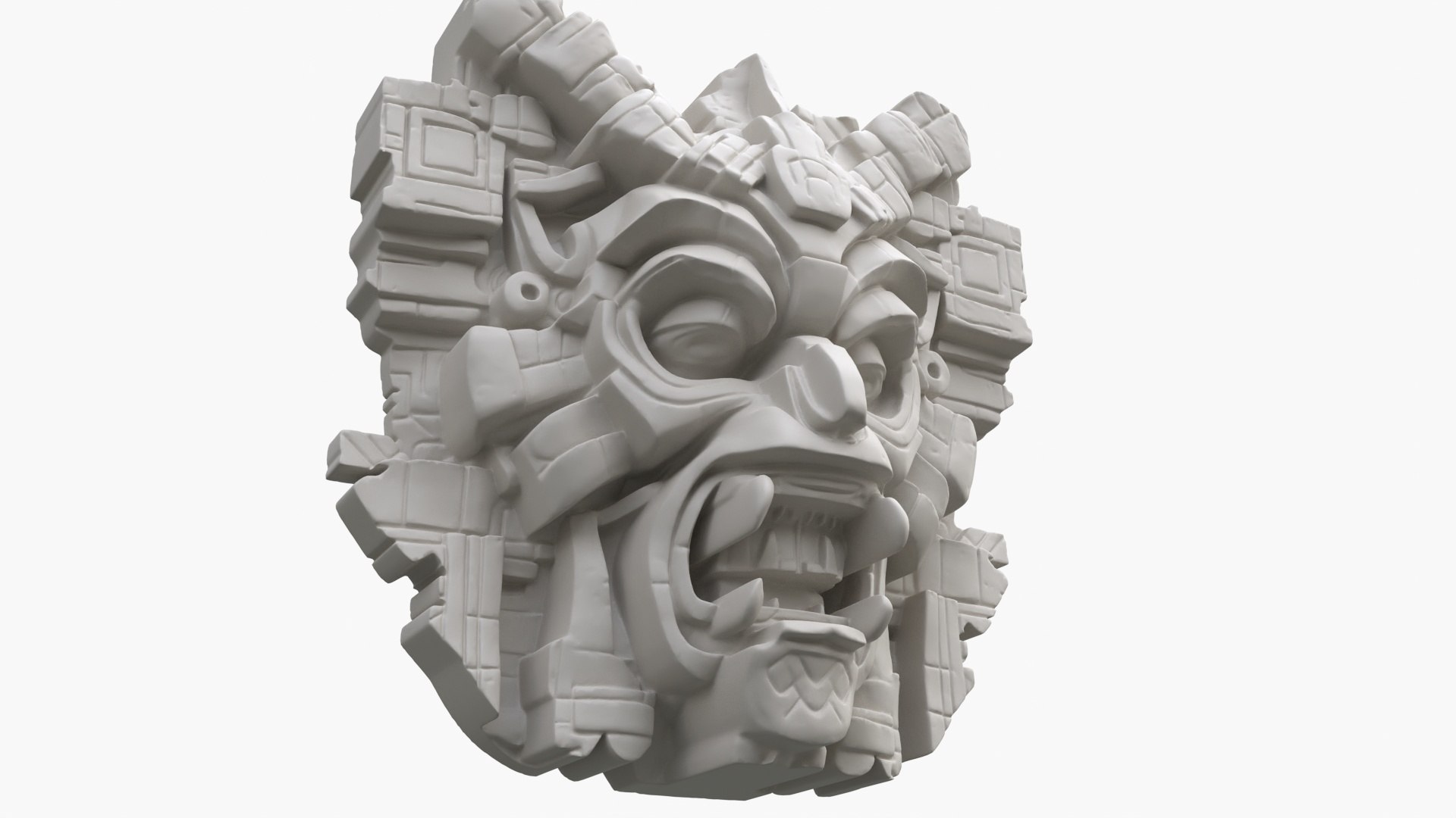 3D Aztec Stone Head 9 - TurboSquid 2198135