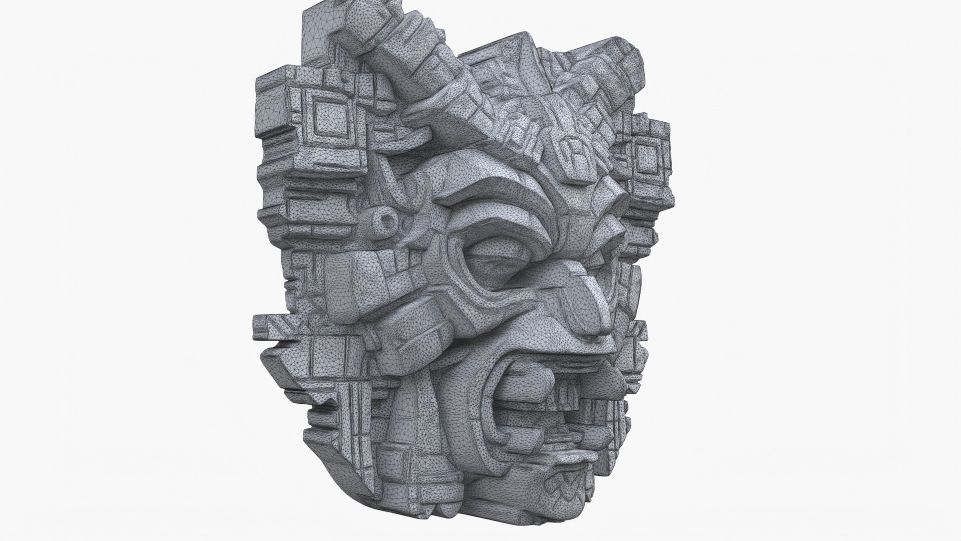 3D Aztec Stone Head 9 - TurboSquid 2198135