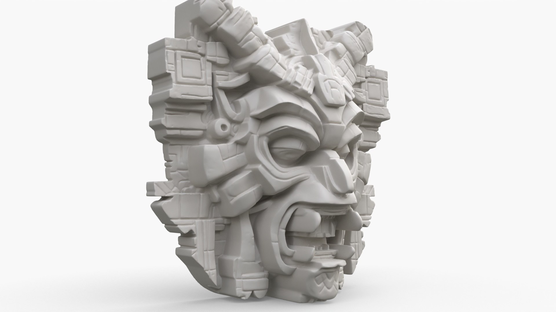 3D Aztec Stone Head 9 - TurboSquid 2198135