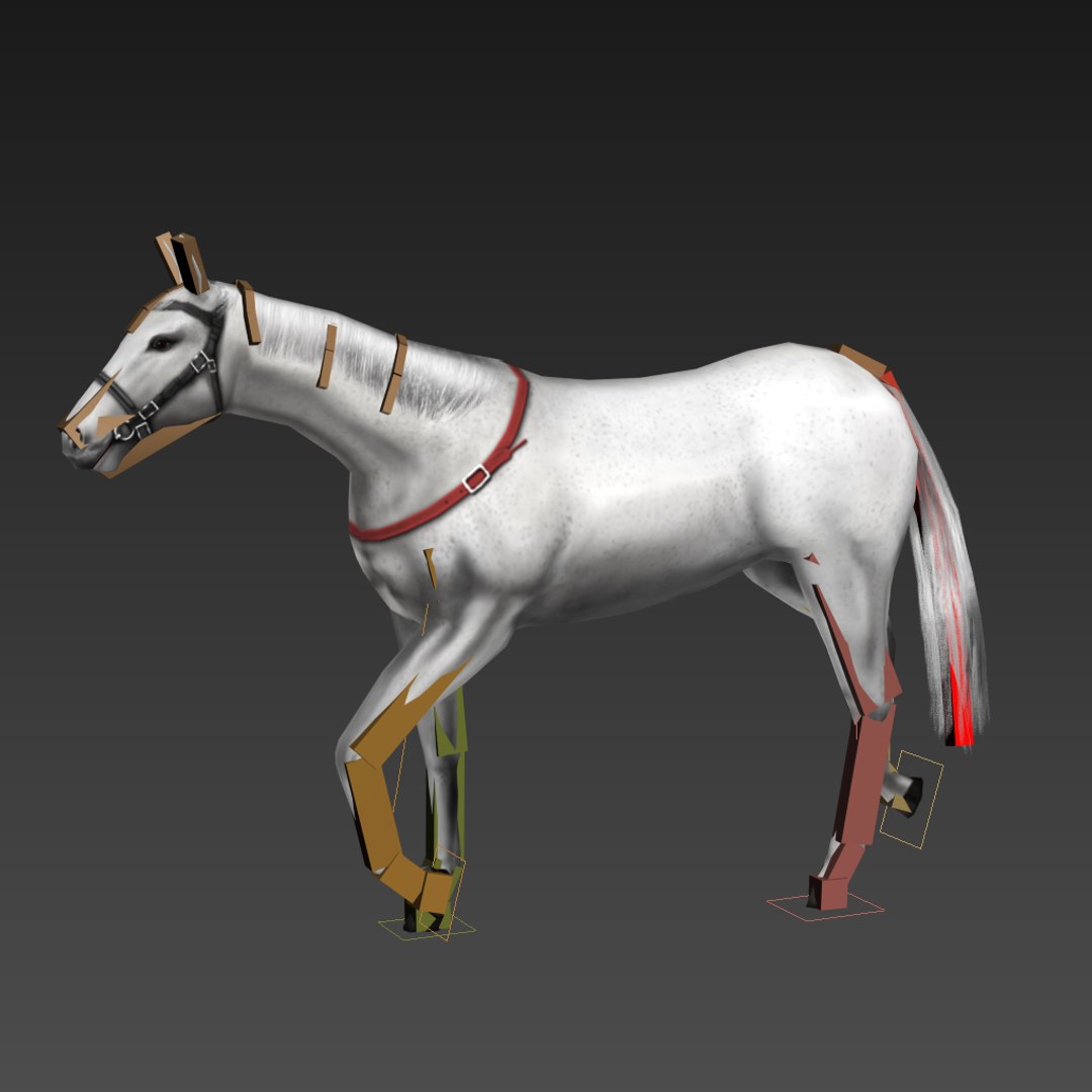 Horse Gray Rigged 3d Model