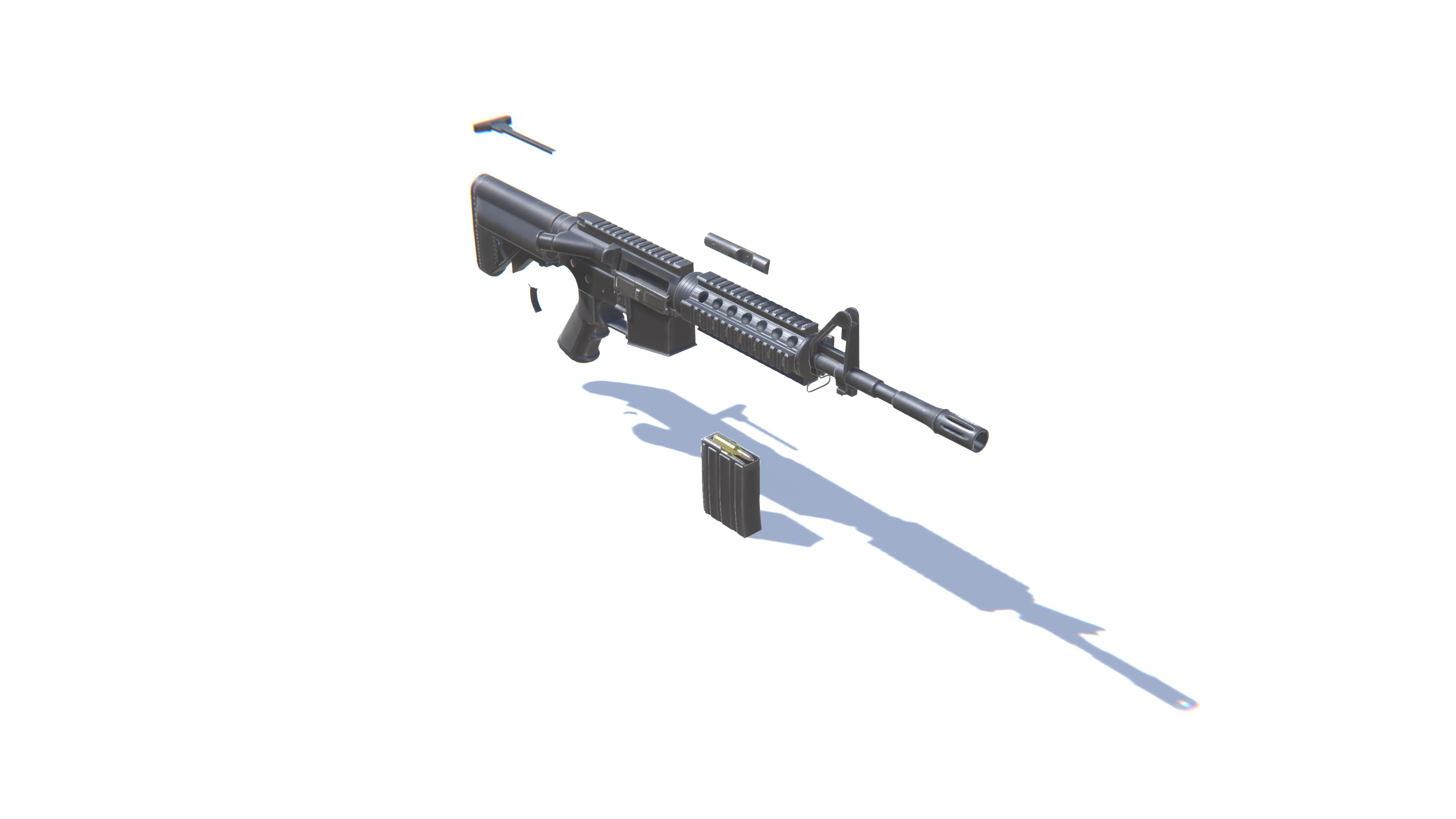Assault Rifle AR M4 Low-poly 3D - TurboSquid 1800208