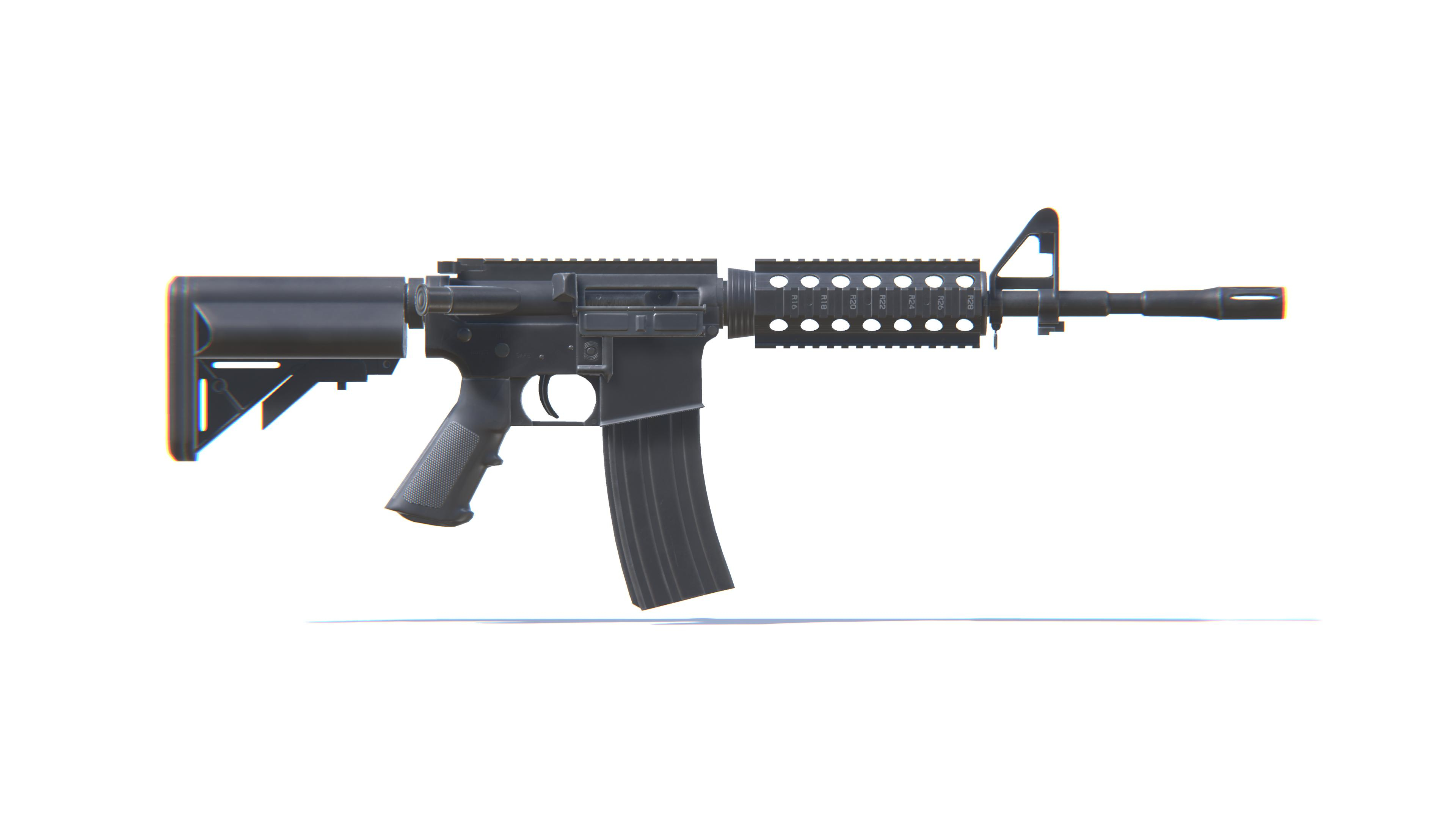 Assault Rifle AR M4 Low-poly 3D - TurboSquid 1800208
