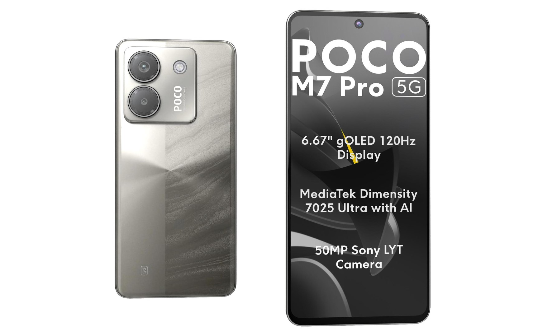3D Xiaomi Poco M7 Pro 5G Silver - TurboSquid 2405666