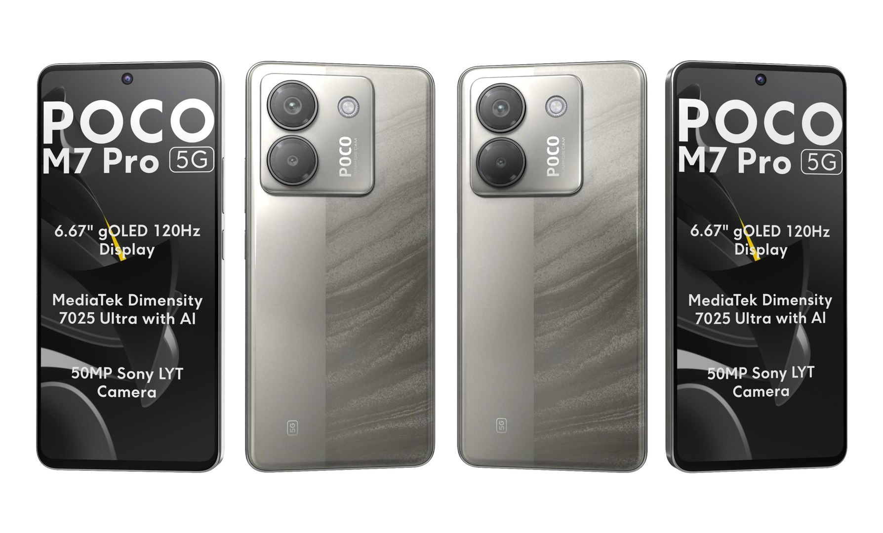 3D Xiaomi Poco M7 Pro 5G Silver - TurboSquid 2405666