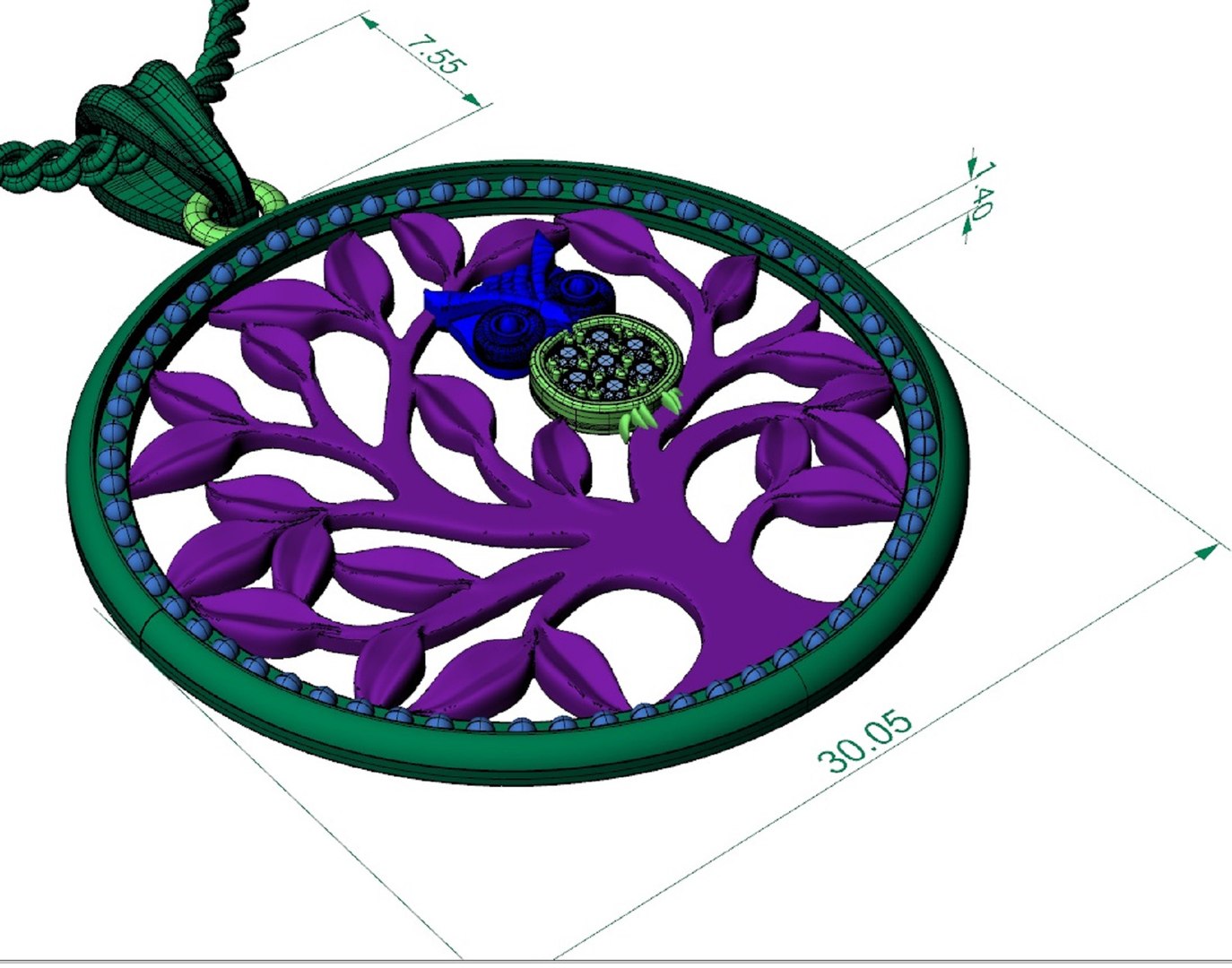 Pendant Tree Of Life With Owl 3D Model - TurboSquid 1763230
