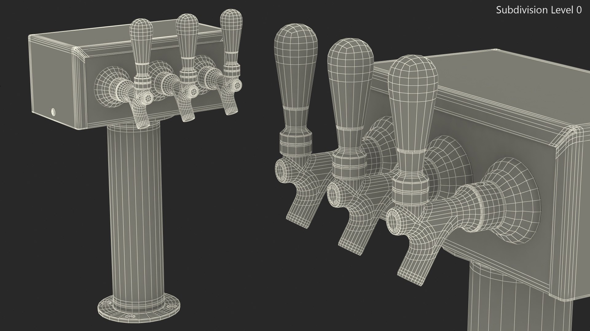 3D Triple Faucet Beer Tower - TurboSquid 1620923