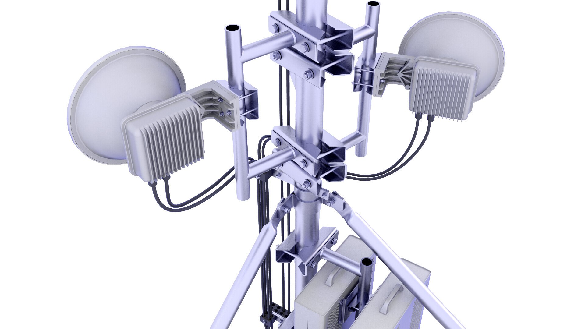 Rooftop GSM Cell Tower 7 And Base Station Box SET 3D Model - TurboSquid ...