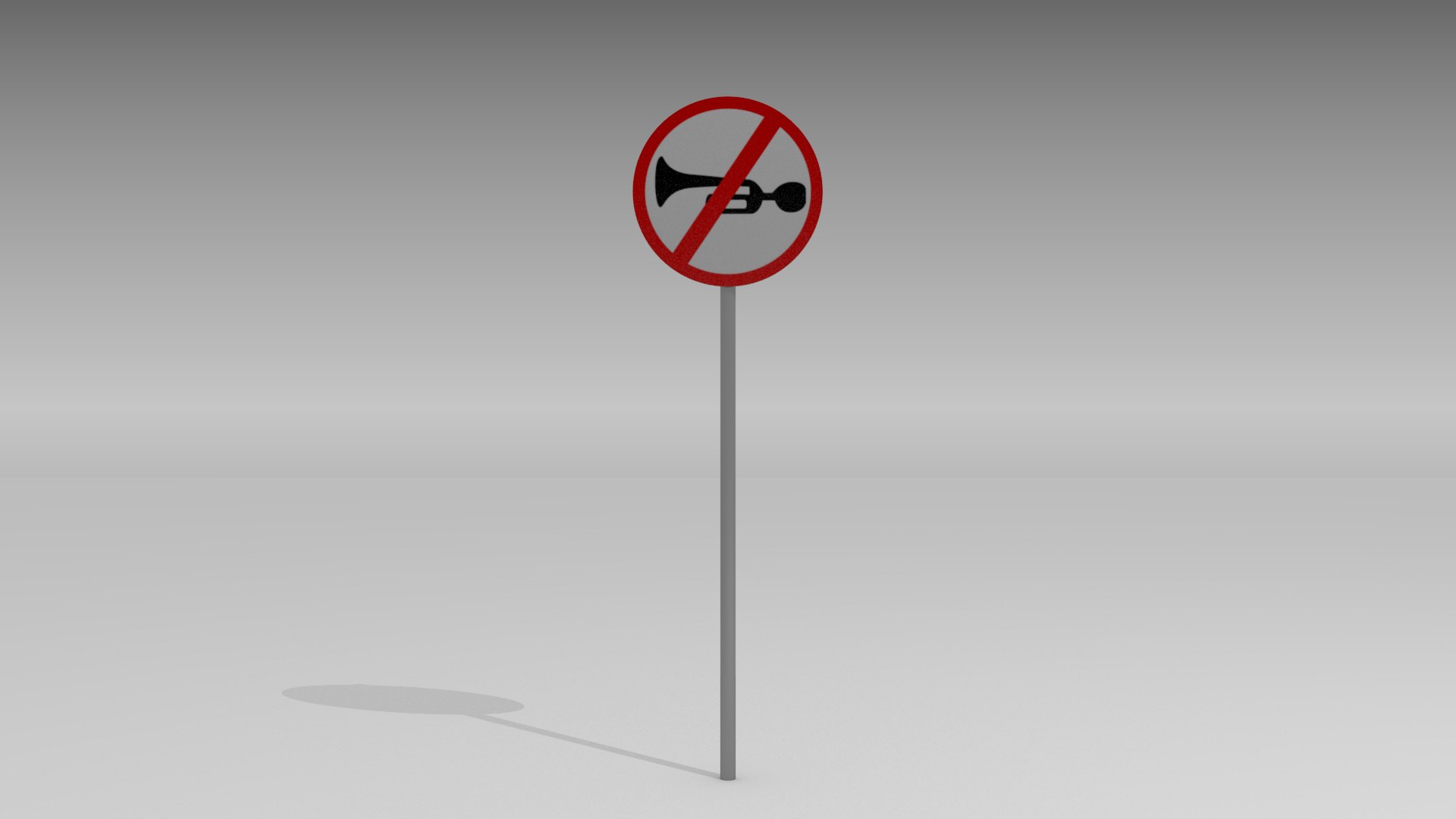3d Horn Prohibited Sign Model