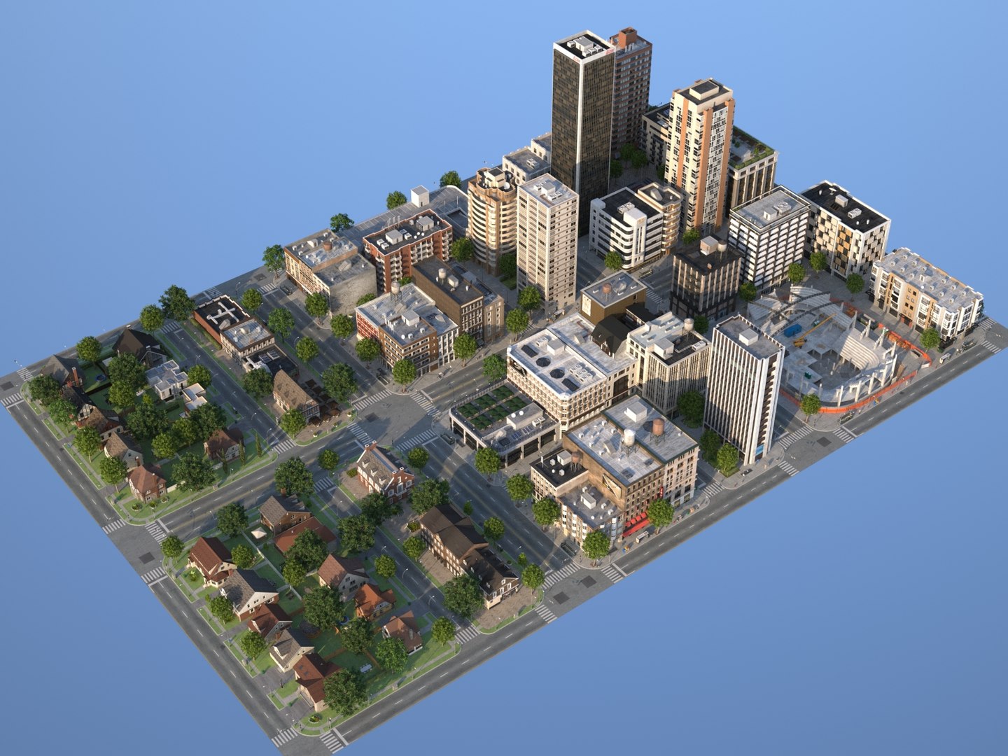 3d Model City Suburb