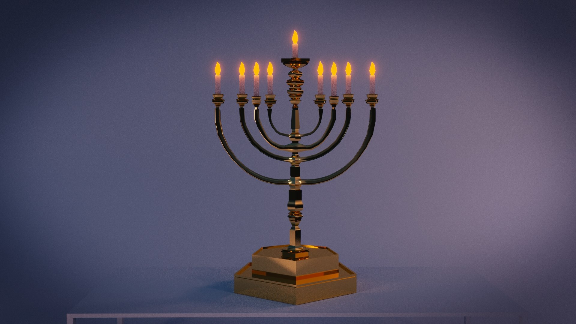3d Model Hanukkah Menorah