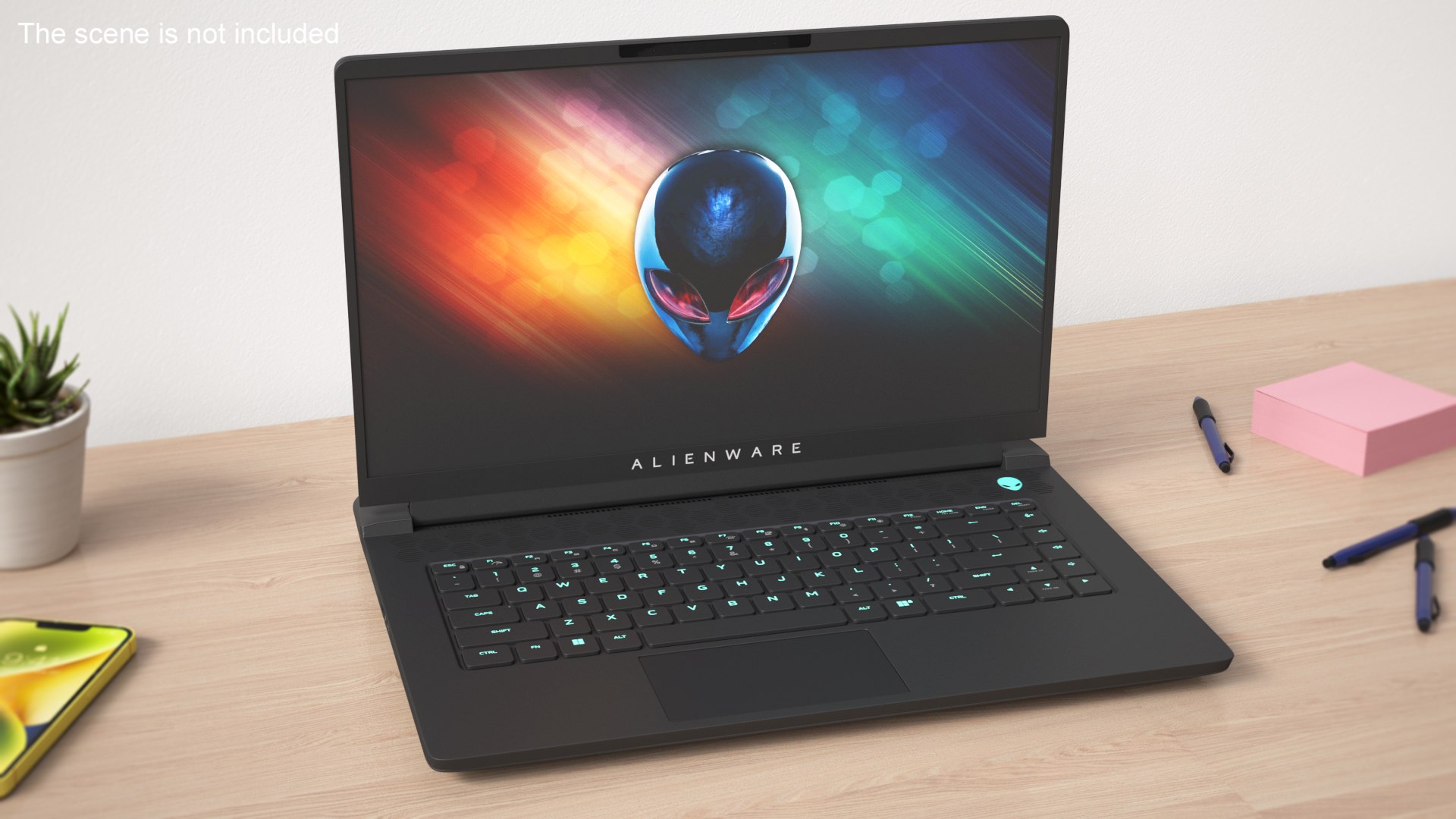 3D Gaming Laptop Alienware M15 R7 Turned On - TurboSquid 2080859