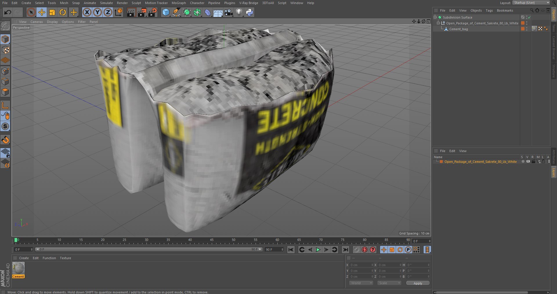 Open Package Of Cement Sakrete 80 Lb White 3D Model - TurboSquid 2139746