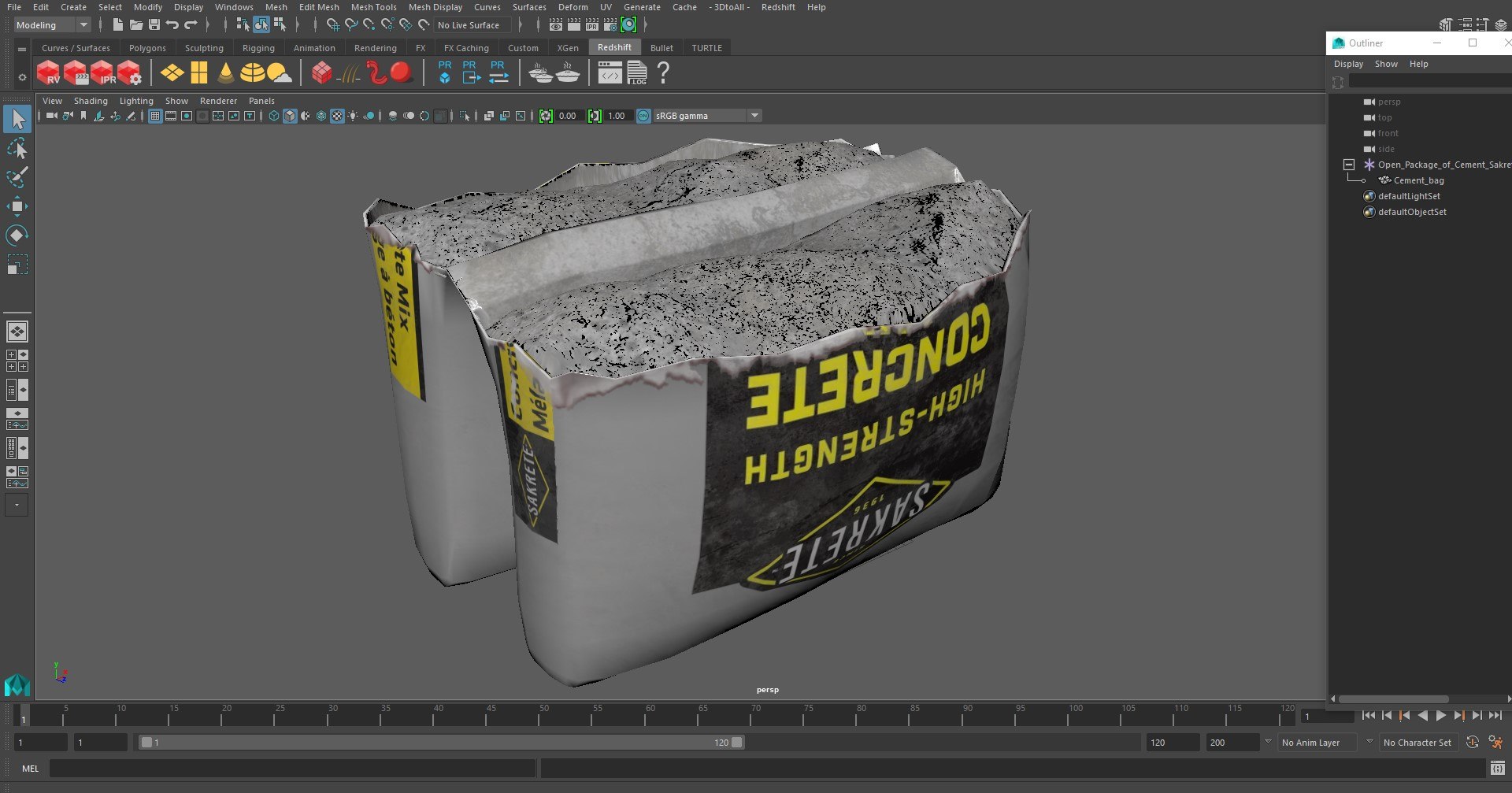 Open Package Of Cement Sakrete 80 Lb White 3D Model - TurboSquid 2139746