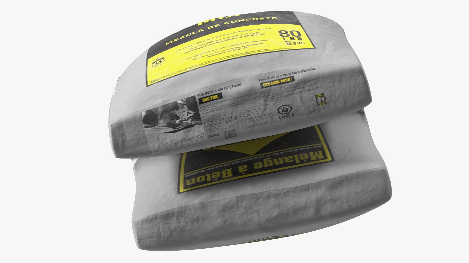 Open Package Of Cement Sakrete 80 Lb White 3D Model - TurboSquid 2139746