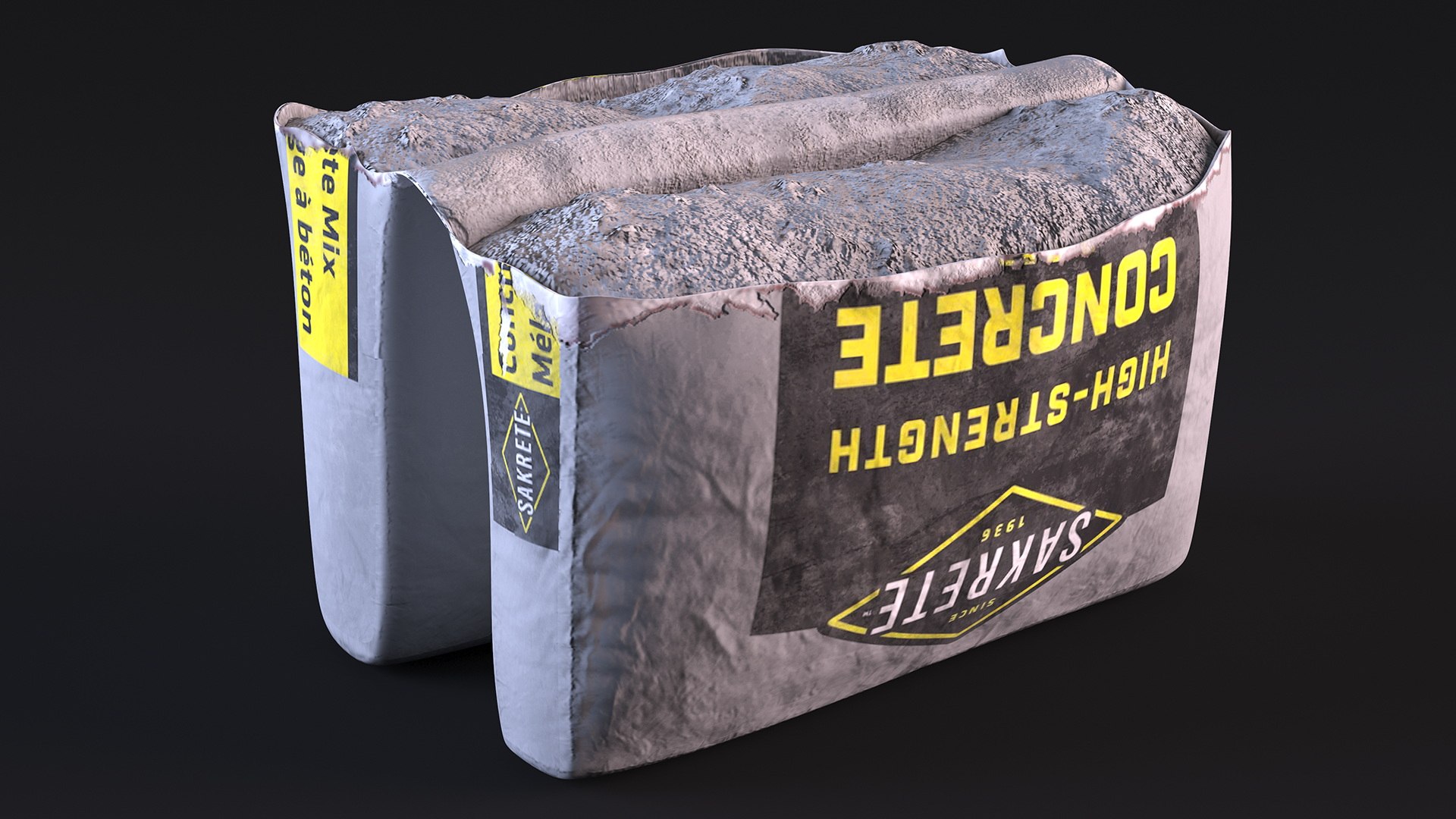 Open Package Of Cement Sakrete 80 Lb White 3D Model - TurboSquid 2139746