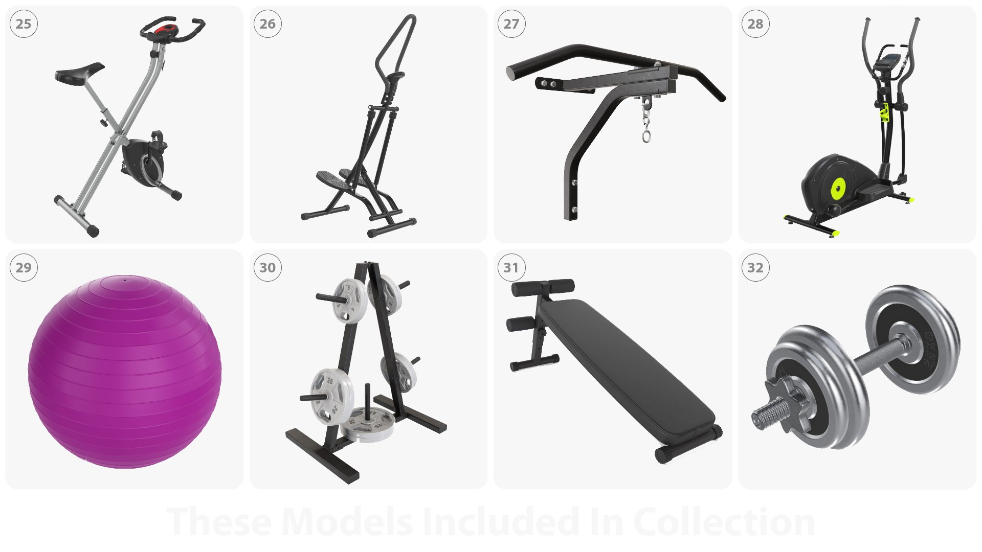 3D Model Large Gym Collection - TurboSquid 2206239