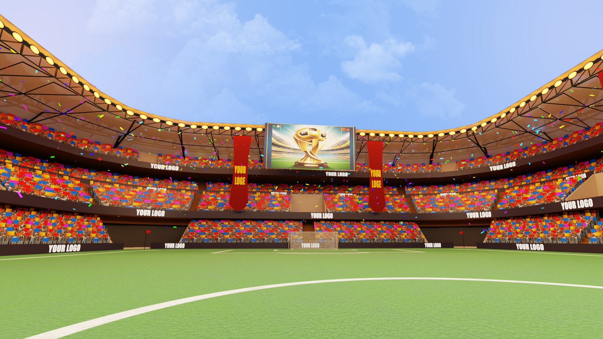 Football Soccer Stadium Game Ready 3D - TurboSquid 2208454