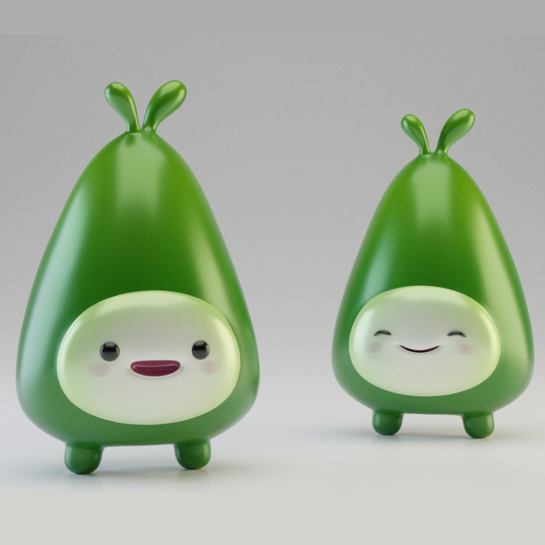 Green mini cute creature 3D - TurboSquid 1732125