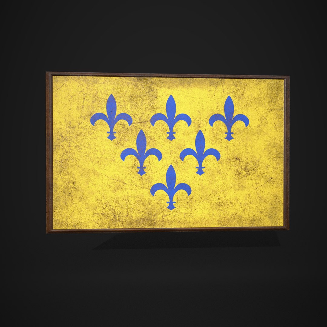 Old Picture Frame With Duchy Of Parma Flag - Game Ready PBR Low-poly 3D ...