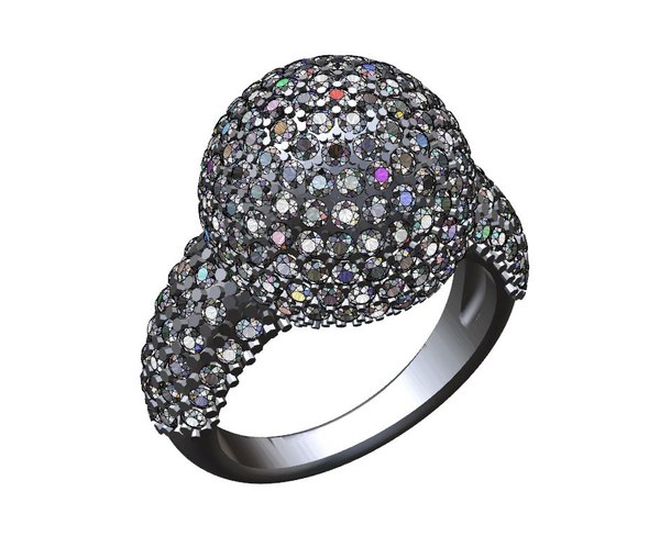 3d sphere ring pave model