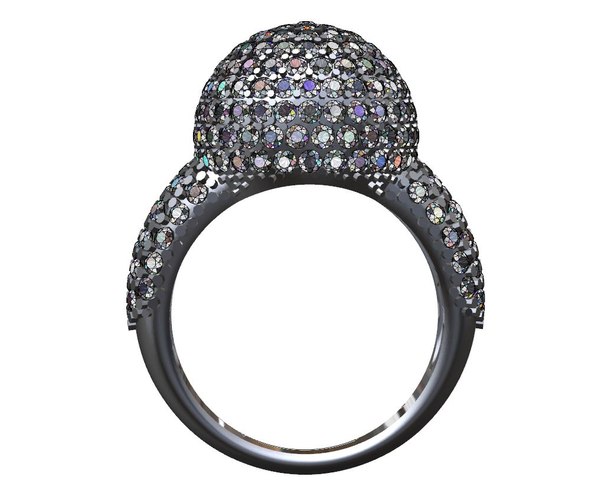 3d sphere ring pave model