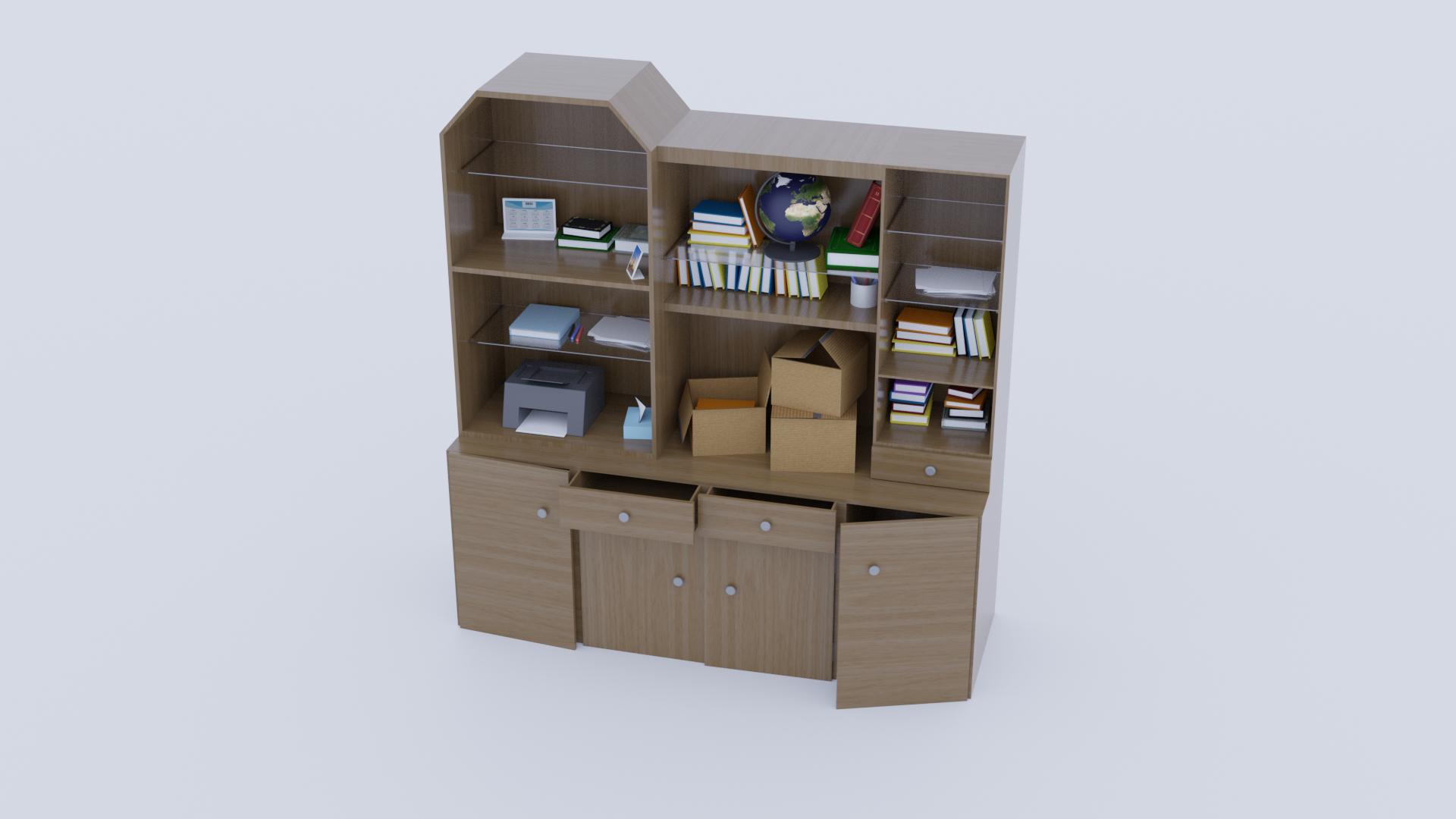 3D Bookcase - TurboSquid 1853616