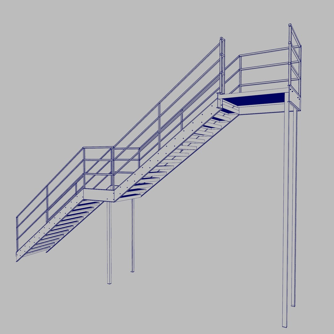 Industrial Stair 3D Model - TurboSquid 2341972