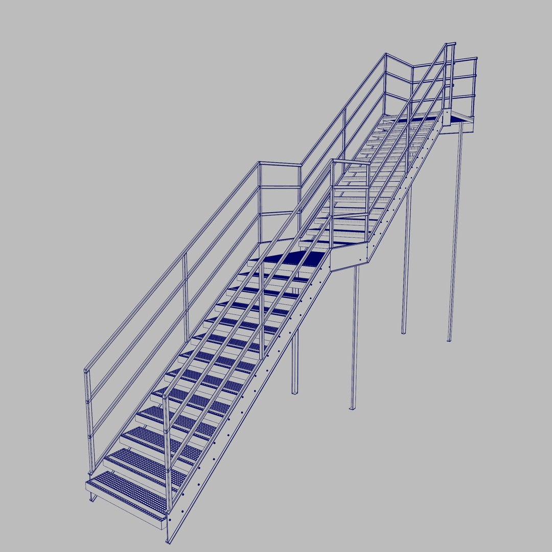 Industrial Stair 3D Model - TurboSquid 2341972