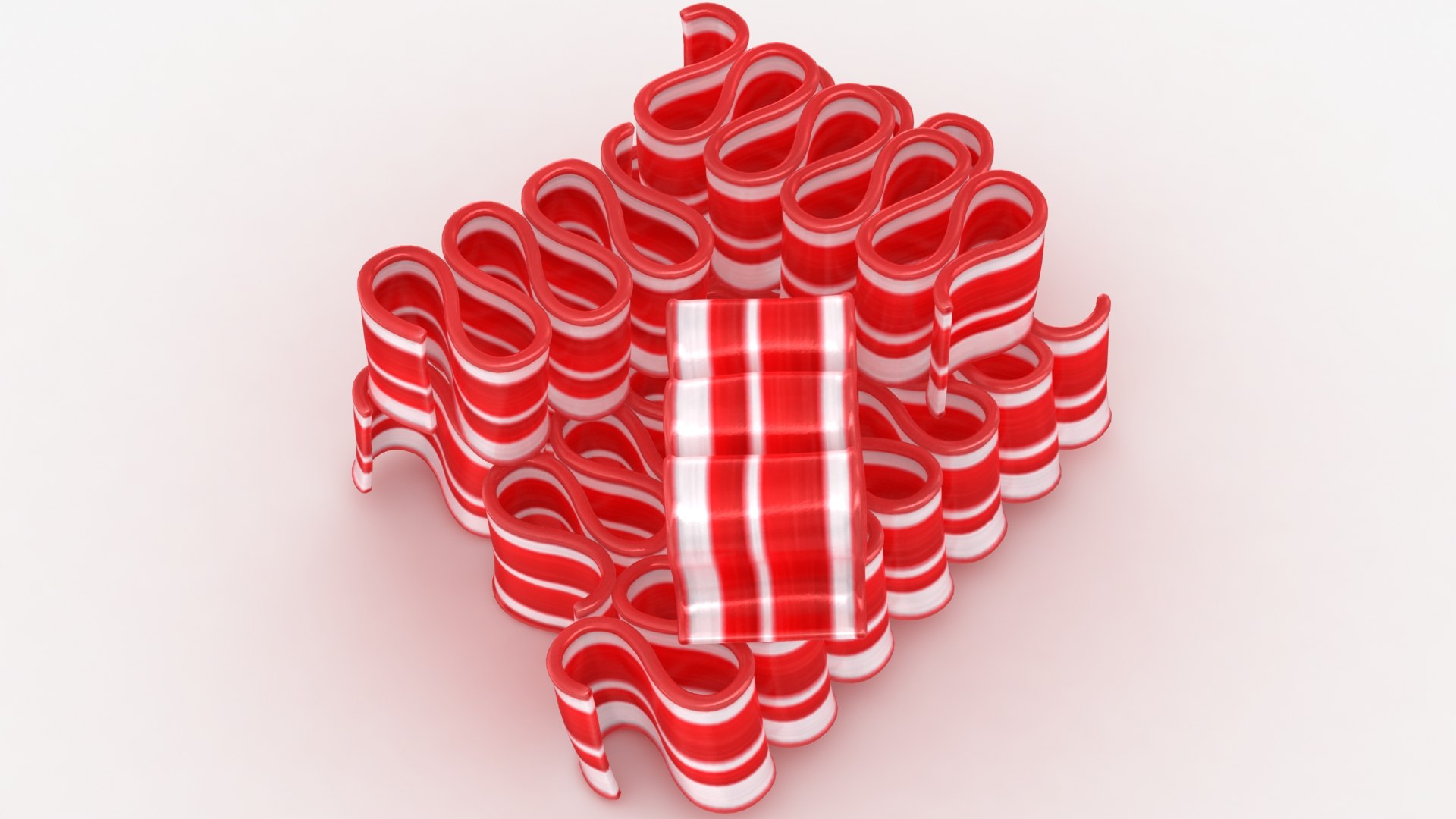 3D Realistic Christmas Ribbon Candy - TurboSquid 1468977