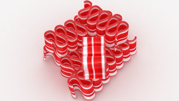 3D realistic christmas ribbon candy - TurboSquid 1468977