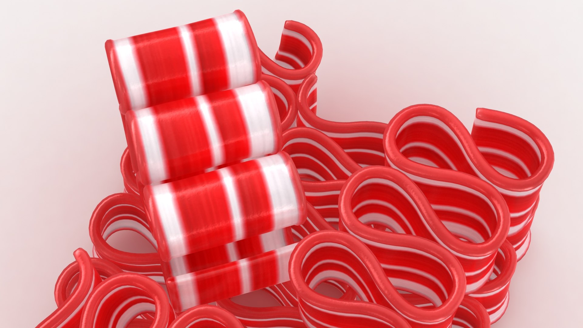 3D Realistic Christmas Ribbon Candy - TurboSquid 1468977