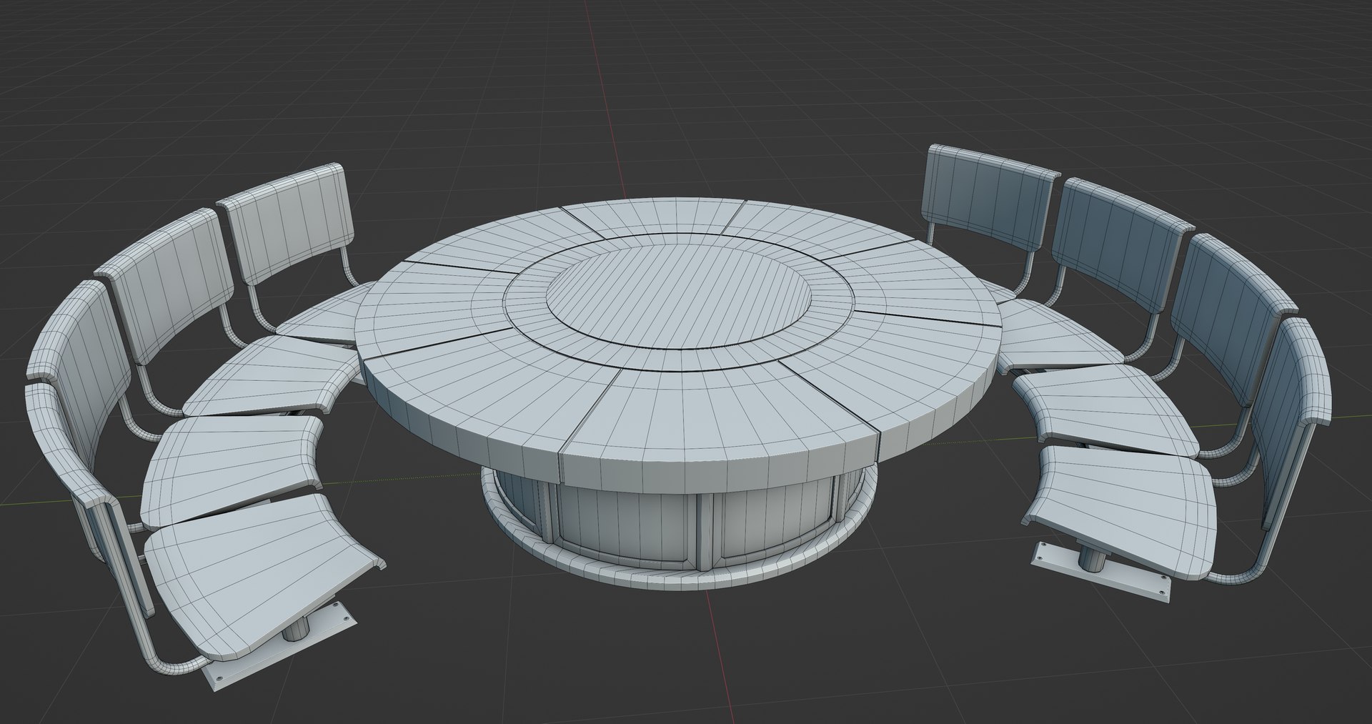 3D Sci-Fi Table And Seats PBR - TurboSquid 2276025