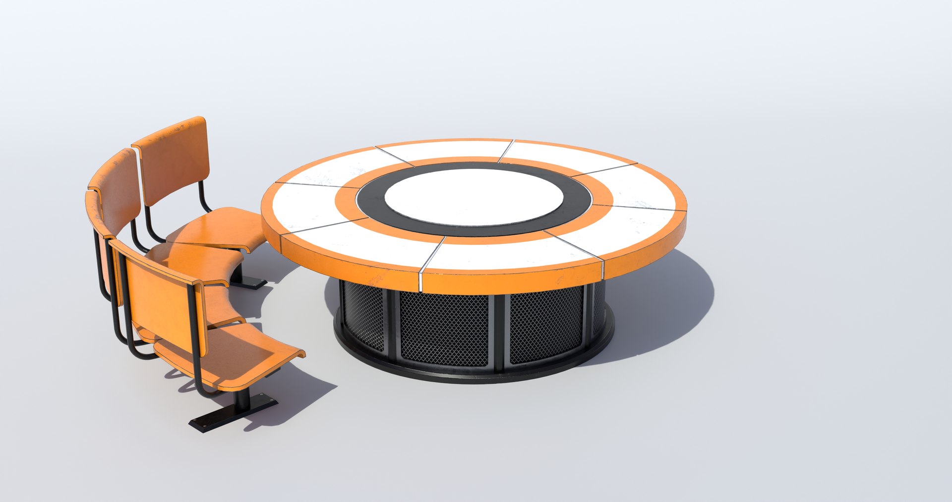 3D Sci-Fi Table And Seats PBR - TurboSquid 2276025