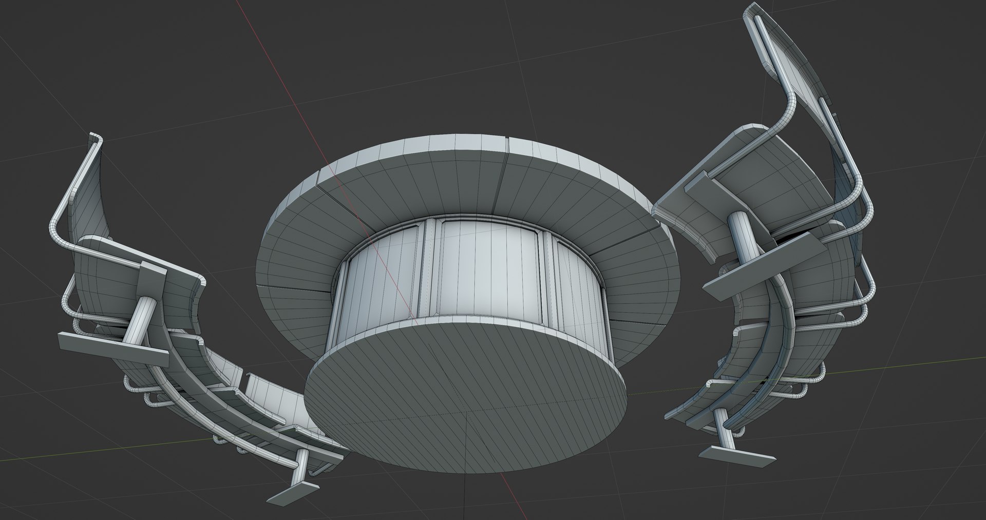 3D Sci-Fi Table And Seats PBR - TurboSquid 2276025