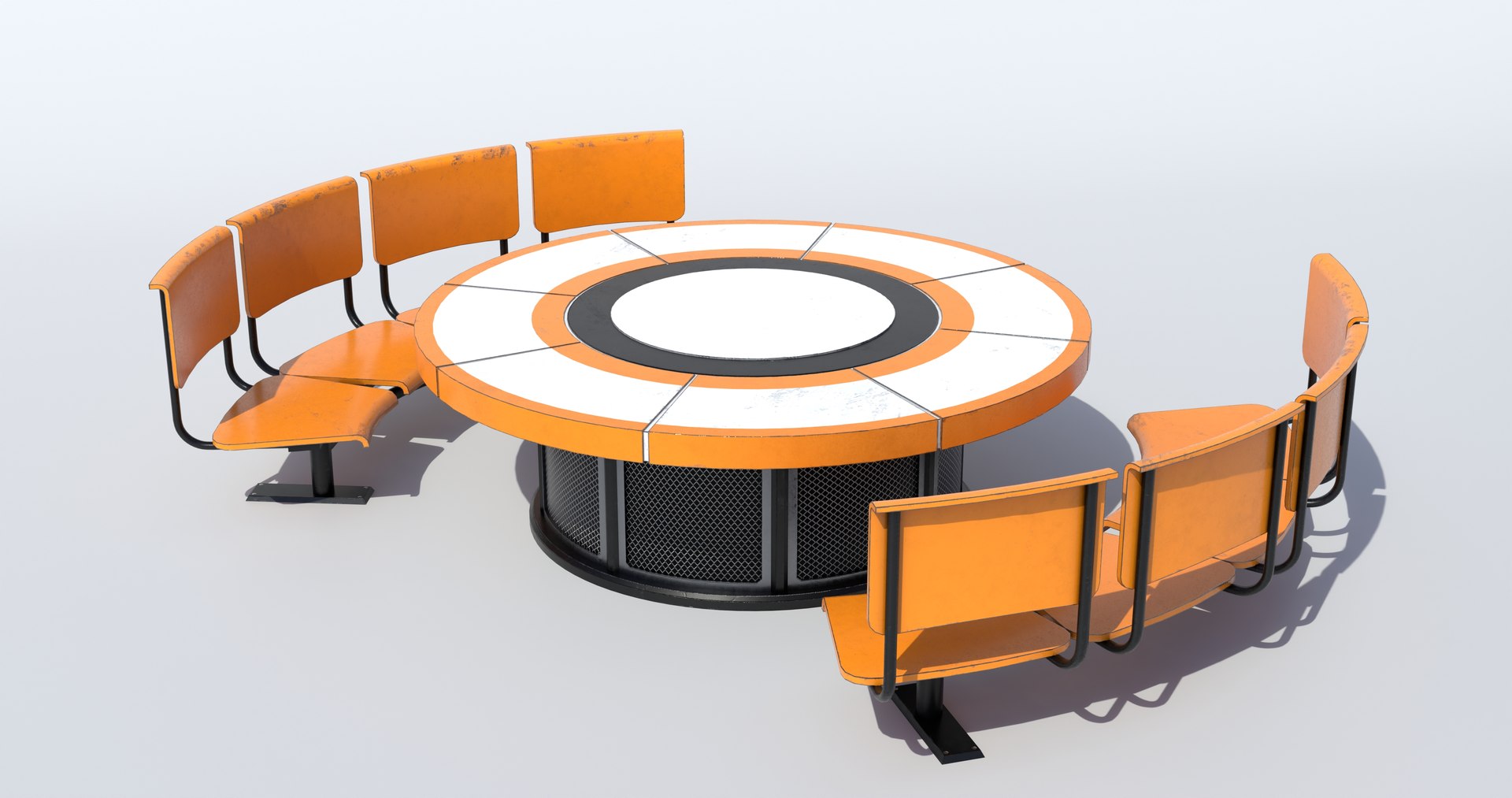 3D Sci-Fi Table And Seats PBR - TurboSquid 2276025