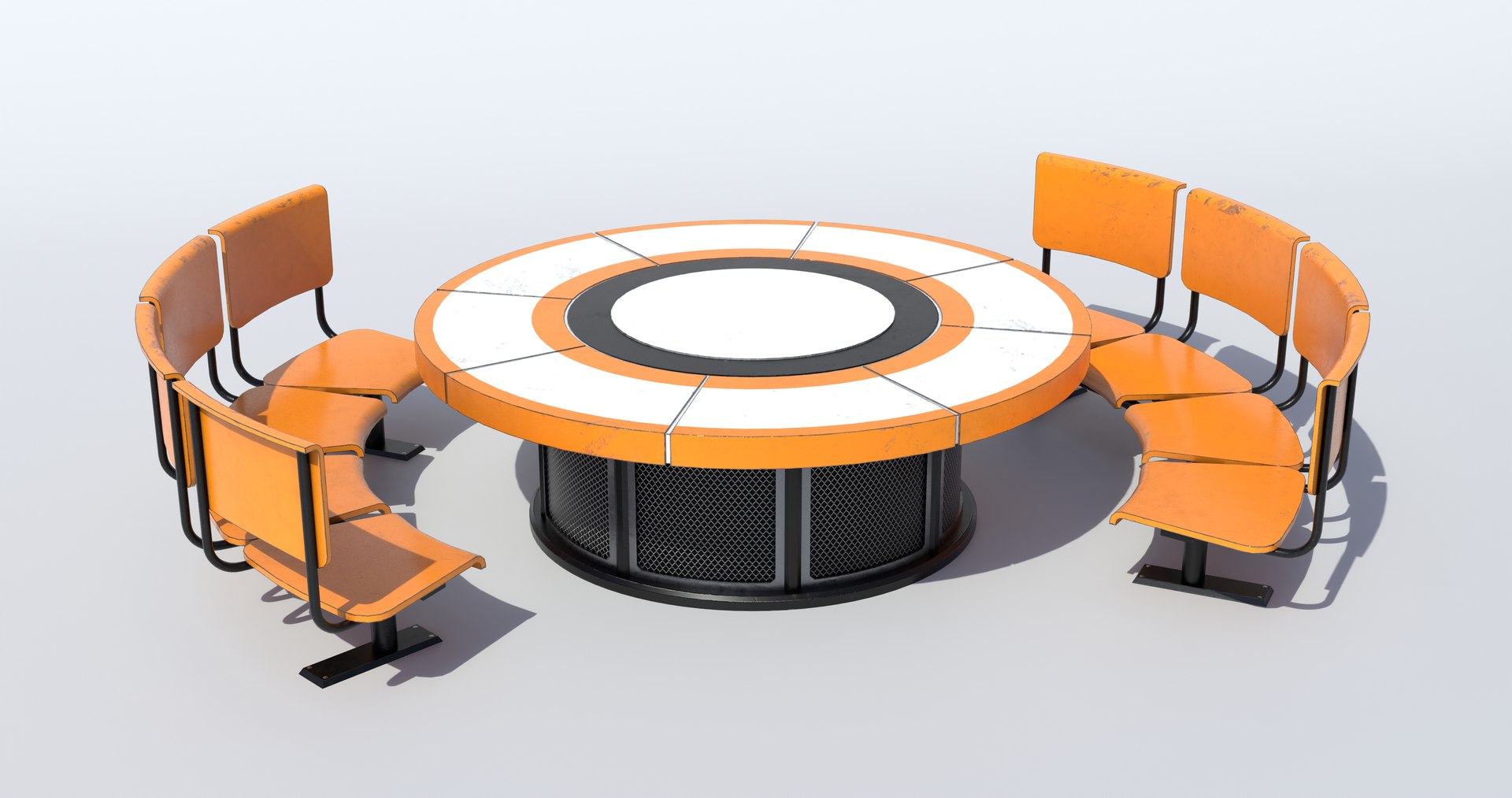 3D Sci-Fi Table And Seats PBR - TurboSquid 2276025