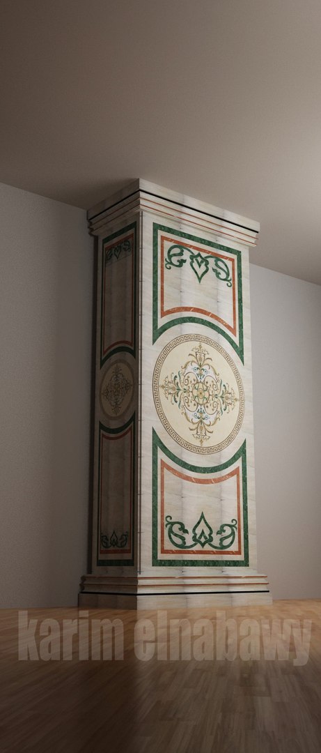 Marble Column Design Dxf