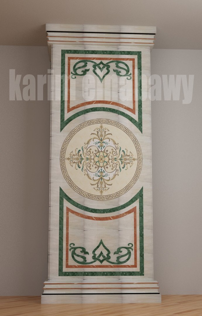 Marble Column Design Dxf