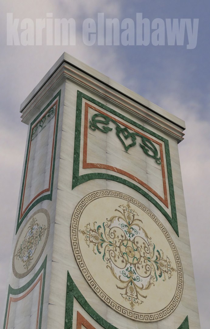 Marble Column Design Dxf