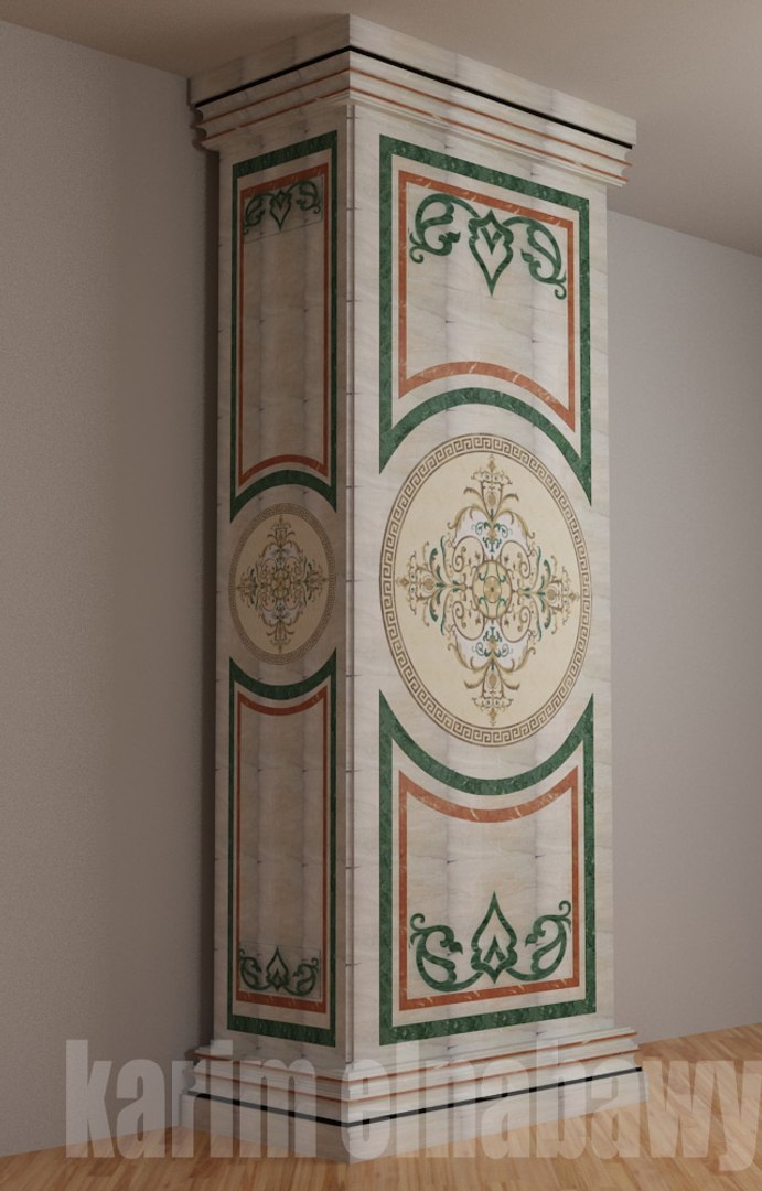 Marble Column Design Dxf