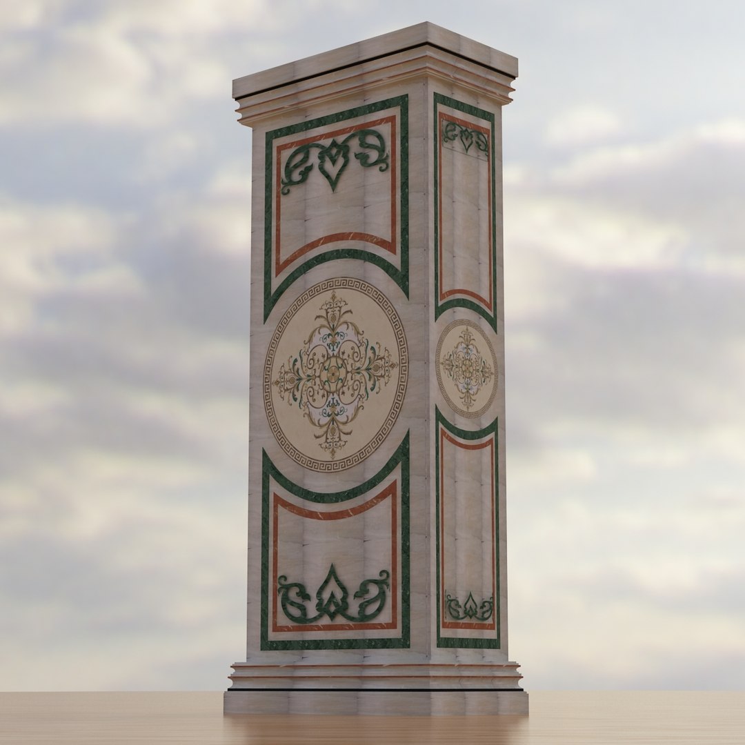 Marble Column Design Dxf