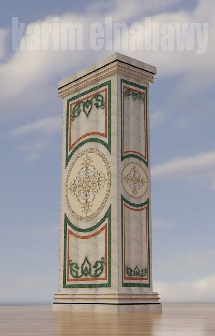 Marble Column Design Dxf