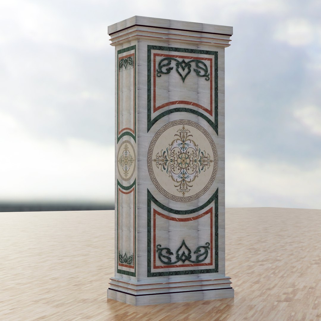 Marble Column Design Dxf
