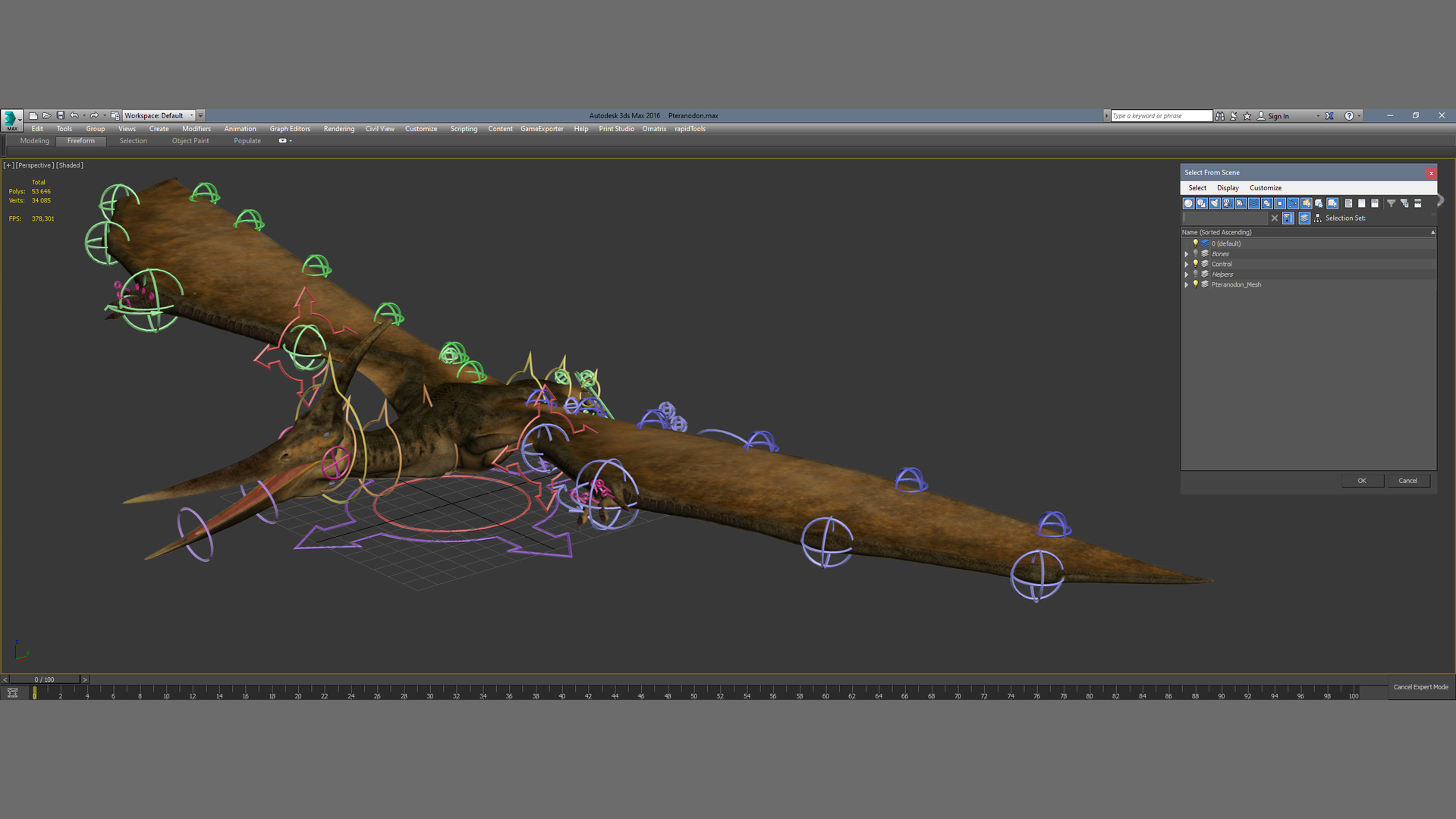 Pteranodon Rig Animation Model Turbosquid 1453953